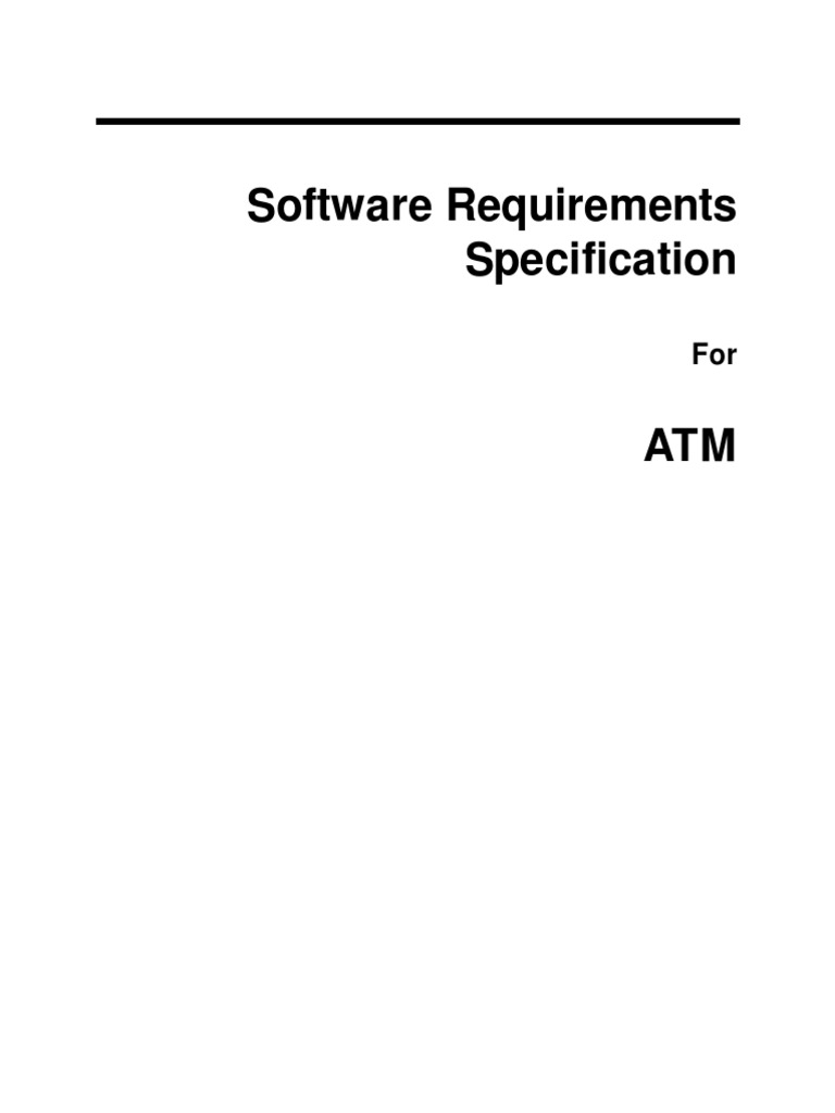 Software Requirements Specification | PDF | Automated Teller Machine | Personal Identification ...