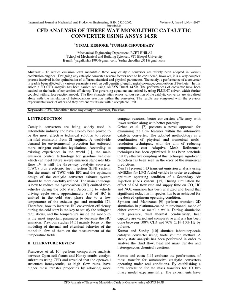 CFD Analysis Report | PDF | Catalysis | Computational Fluid Dynamics