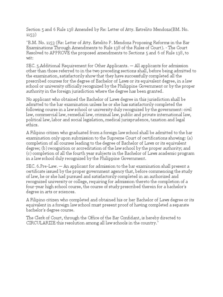 Section 5 and 6 Rule 138 Amended by Re | Download Free PDF | Law School ...
