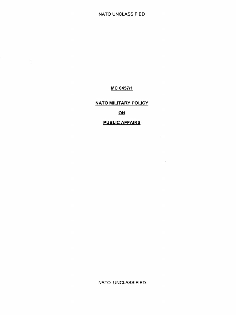 NATO Military Public Affairs Policy | PDF | Classified Information | Nato