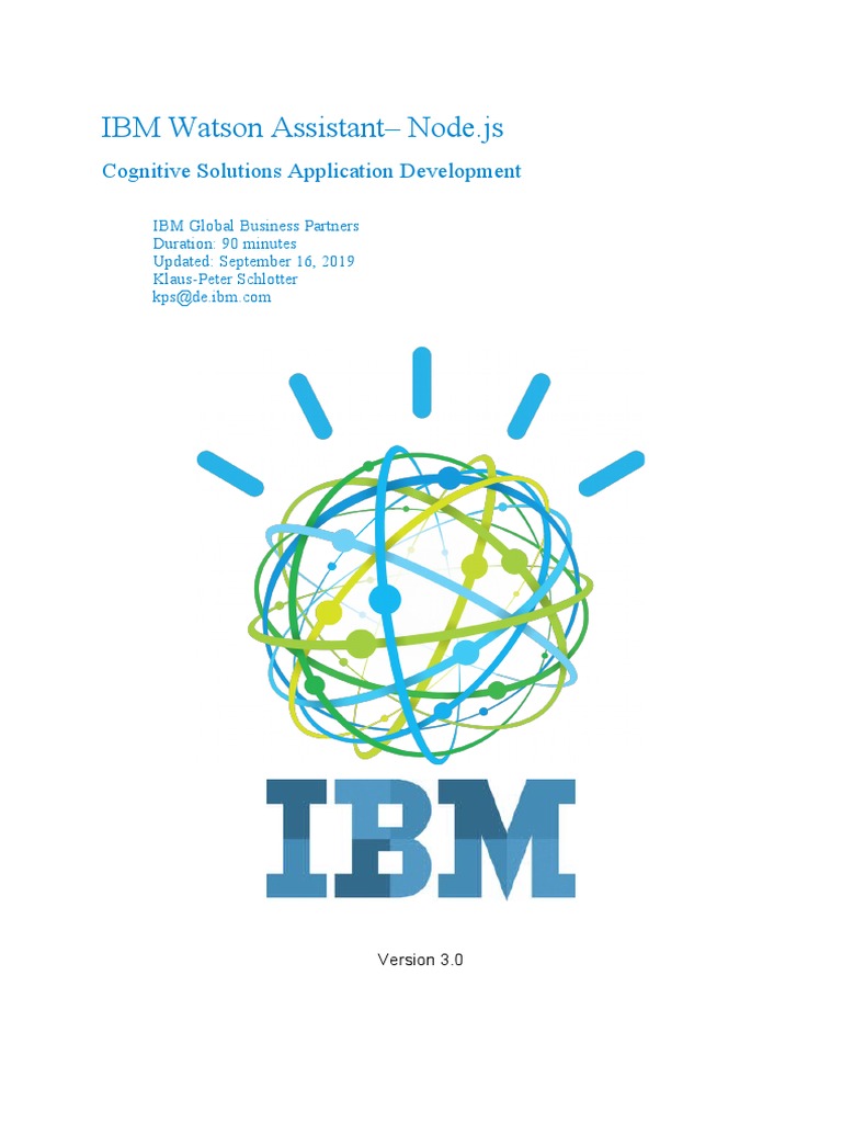 IBM Watson Assistant - Node - JS: Cognitive Solutions Application ... IBM Watson Assistant - Node - JS: Cognitive Solutions Application ...