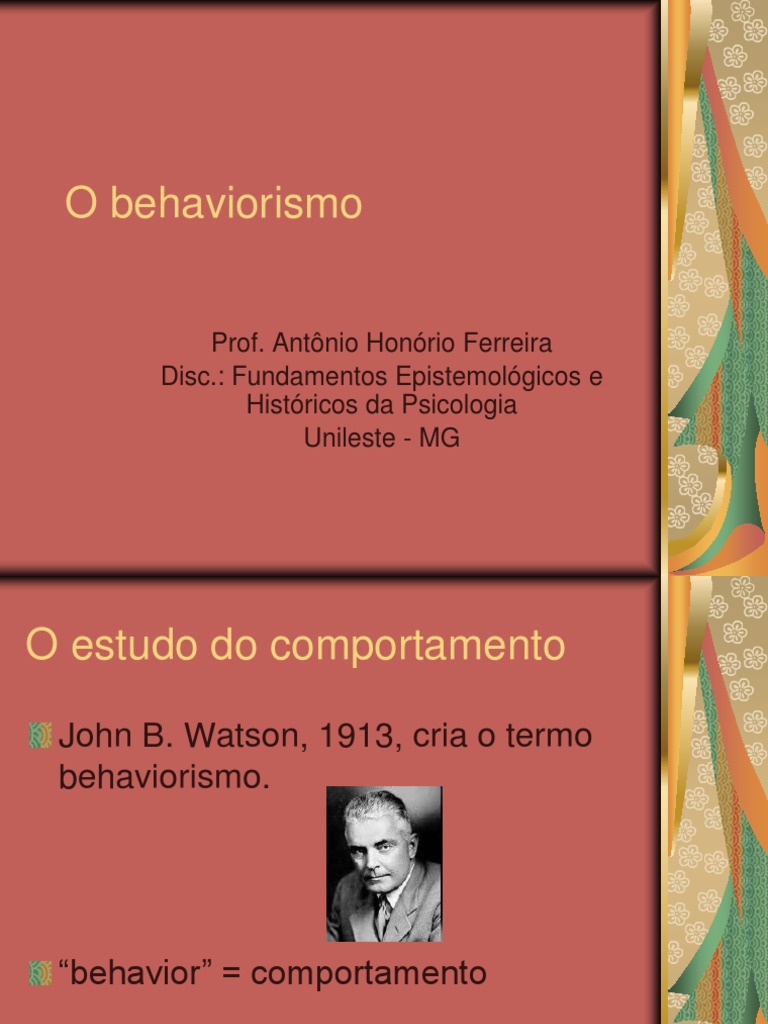 Behaviorismo | PDF | Comportamento | Behaviorismo