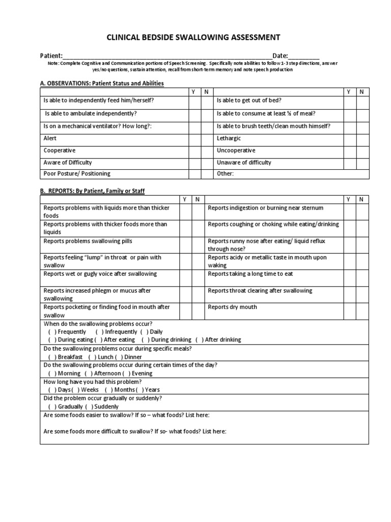 ASHA ClinicalSwallowingEval PDF | PDF | Tongue | Mouth