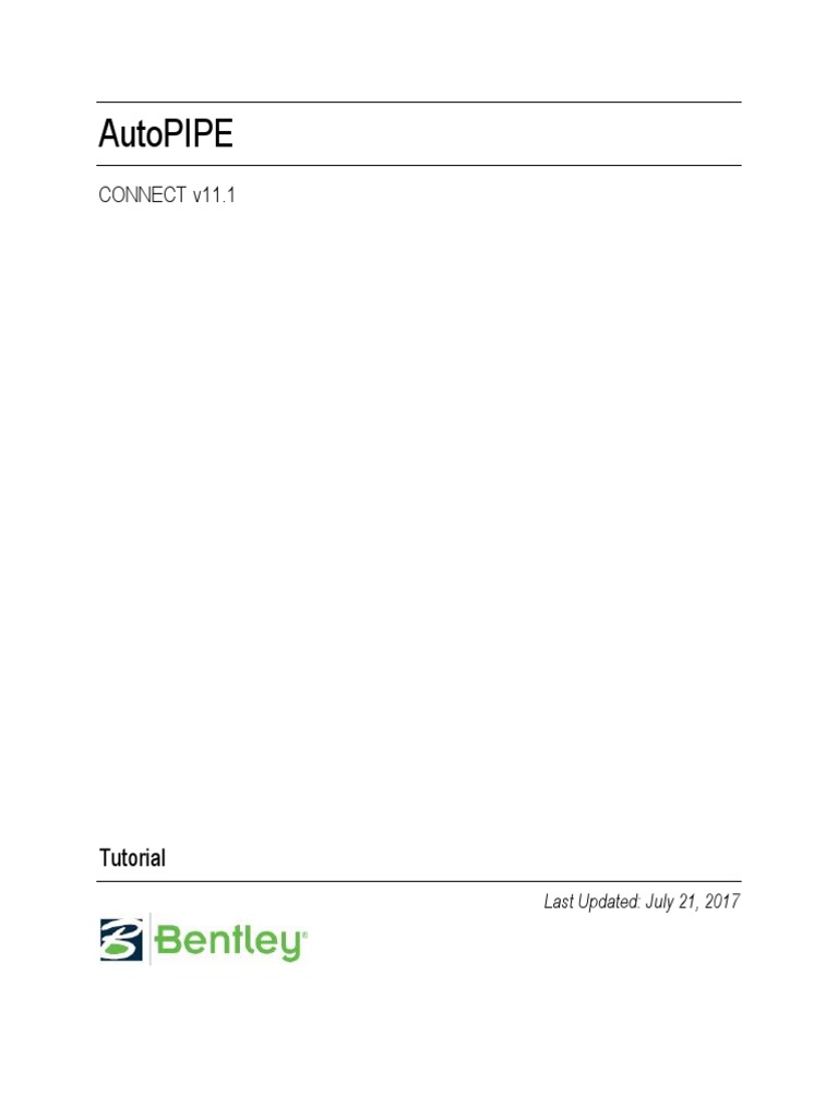 AutoPIPE Tutorial | PDF | Pipe (Fluid Conveyance) | Stress (Mechanics)