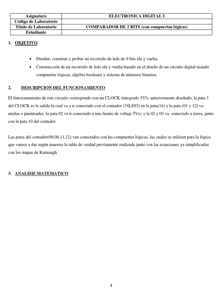Altern Informe - Comparador de 2 Bits | PDF | Puerta lógica | Electrónica digital