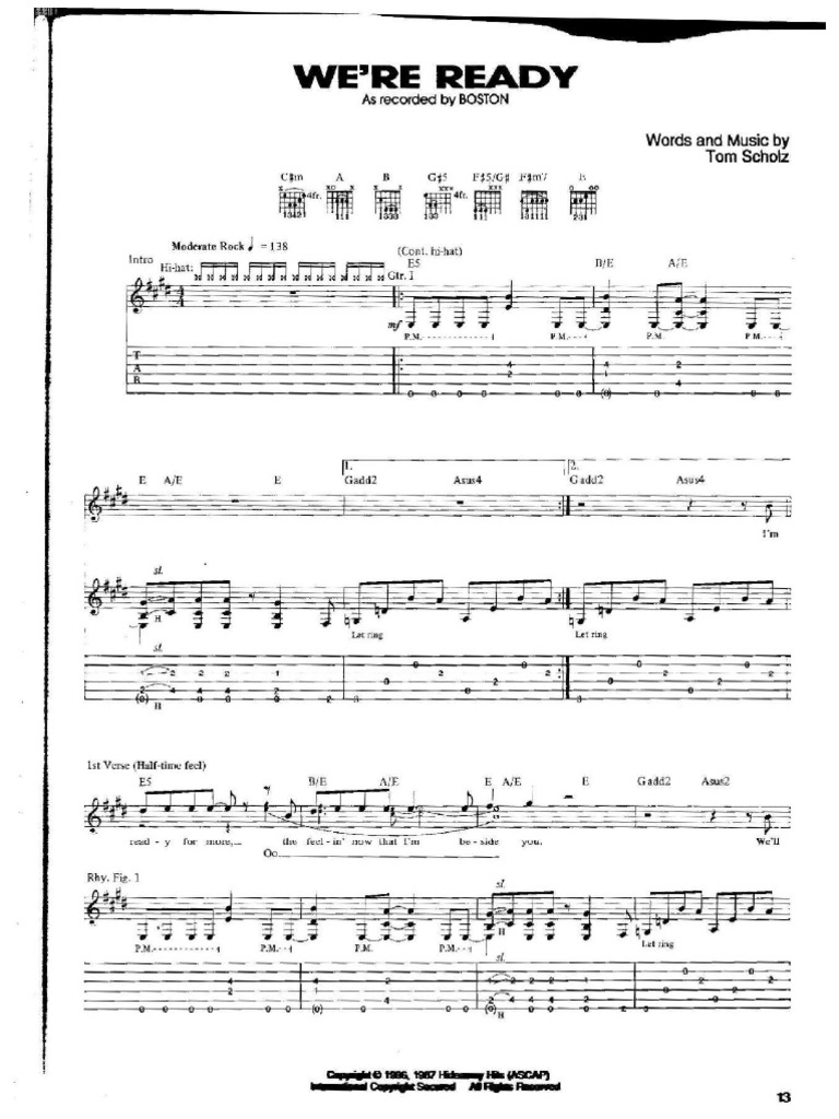 Boston - We are Ready -Guitar TAB