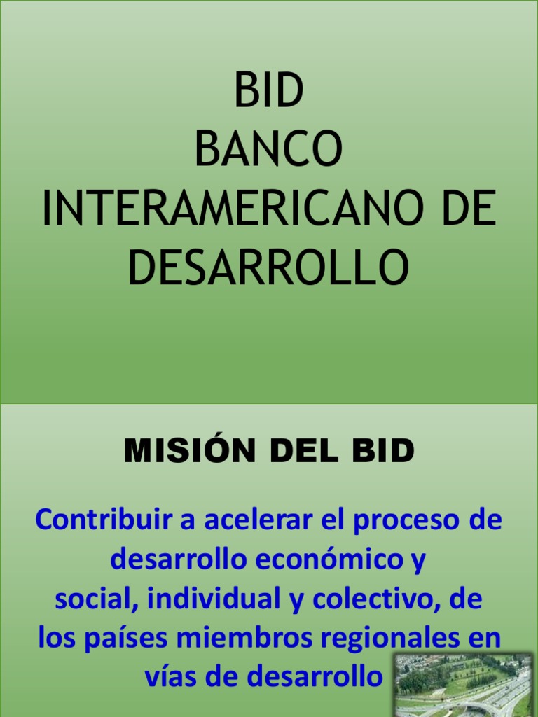 Bid Power Point | PDF | Banco Interamericano de Desarrollo | Bancario