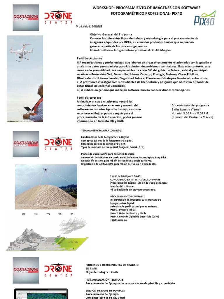 Curso - Procesamiento de Imagenes - Pix4D CoatzaDroneDroneONLINE - LaV | PDF | Sistema de ...