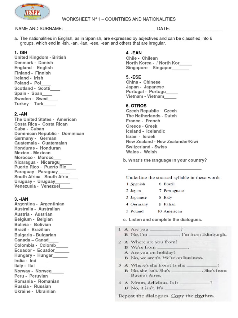 Nationalities and Adjectives: A Classification of Demonym Formations ...
