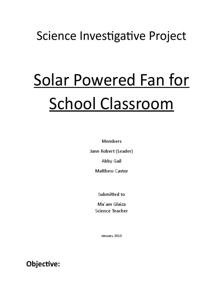 Science Investigative Project | PDF