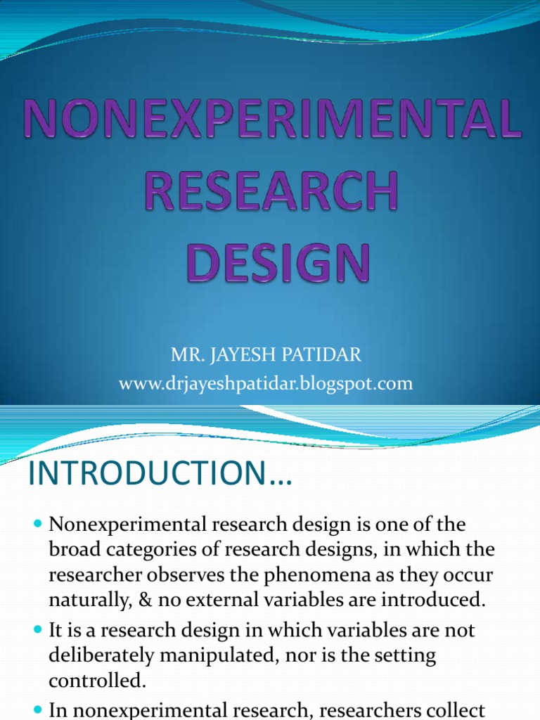 Non-Experimental Research | PDF | Research Design | Cohort Study