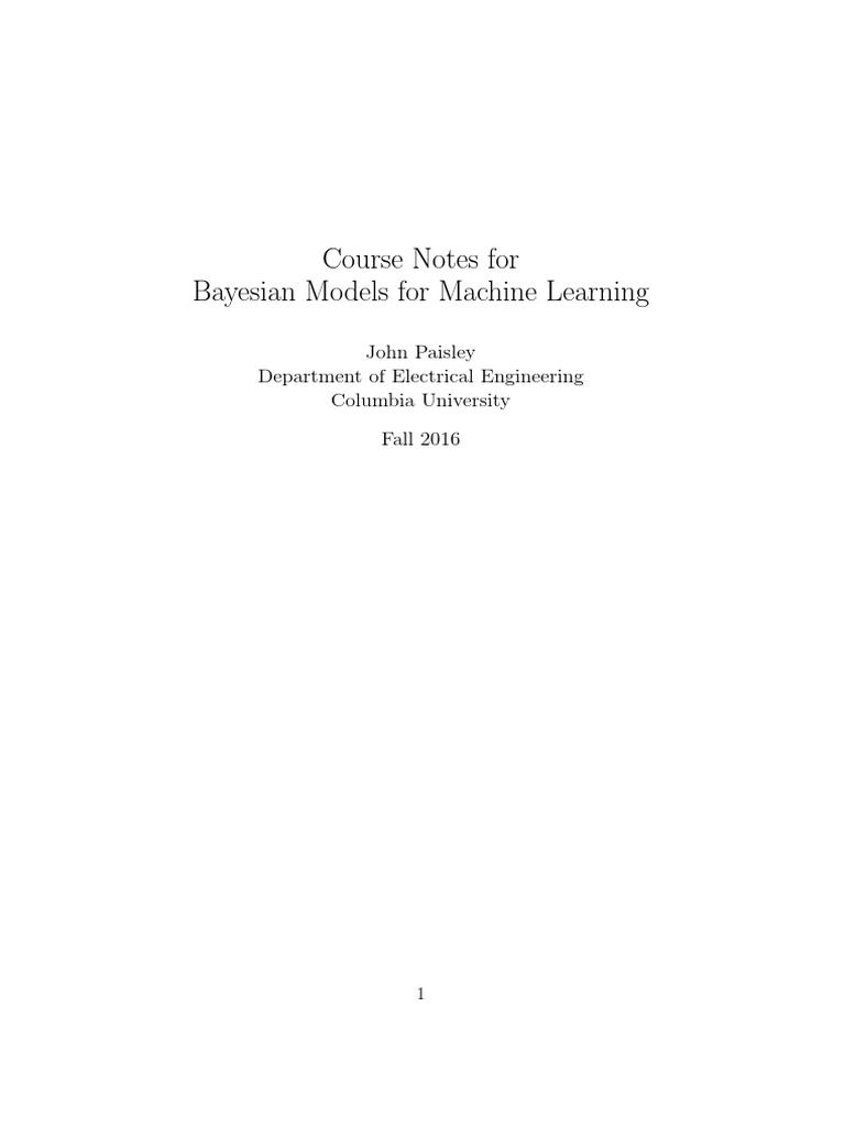 BaYesian Models Machine Learning 2016 | PDF | Bayesian Inference ...