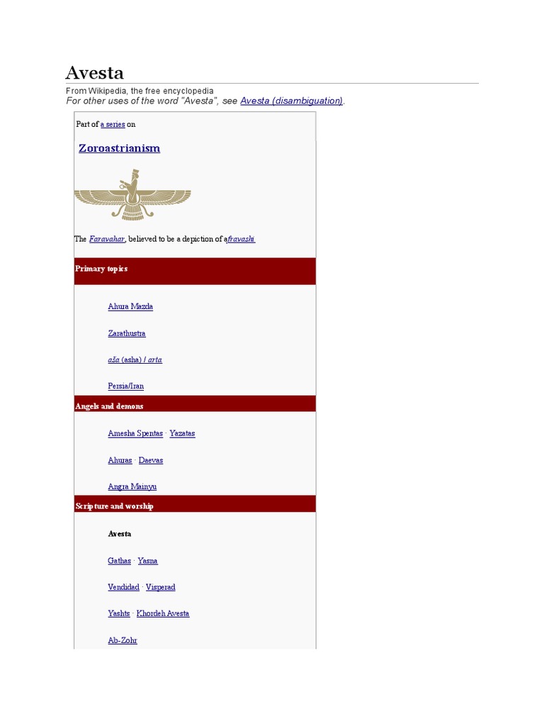 The Sacred Texts of Zoroastrianism: An Overview of the Avesta | PDF ...