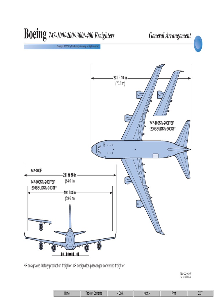 Boeing: 747-100/-200/-300/-400 Freighters General Arrangement | PDF ...