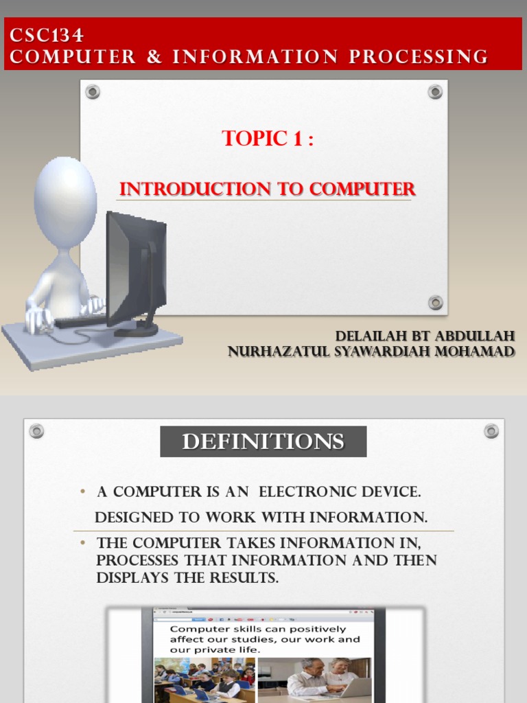 Topic 1:: CSC134 Computer & Information Processing | PDF | Personal Computers | Input/Output