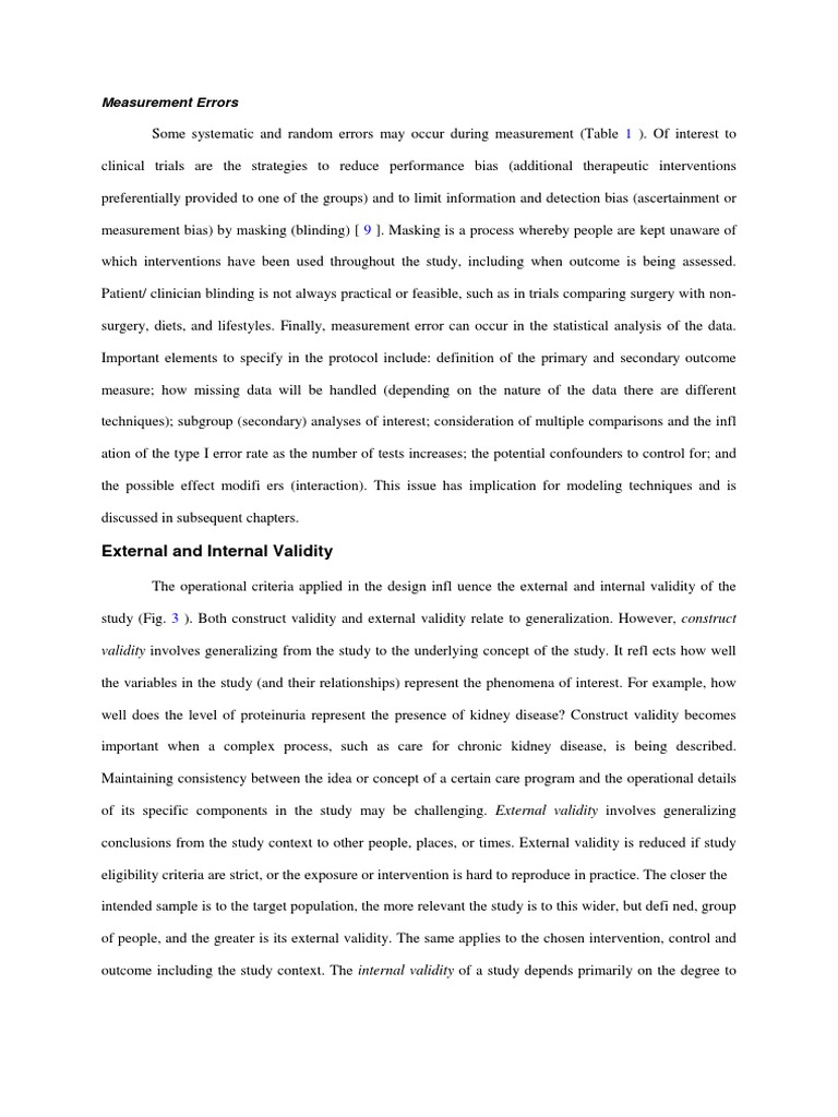 Measurement Errors | PDF | Randomized Controlled Trial | Validity (Statistics)