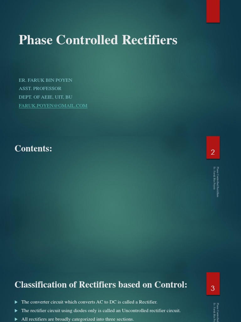 Phase Controlled Rectifiers | PDF | Rectifier | Power Electronics
