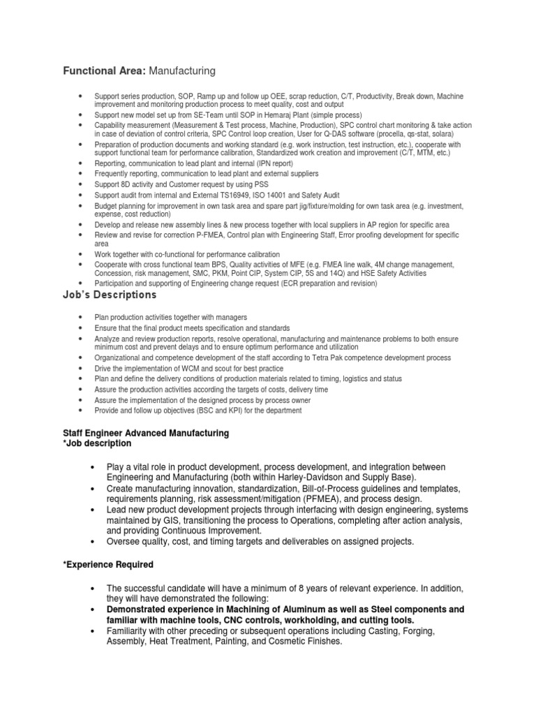 Functional Area:: Manufacturing | PDF | New Product Development ...