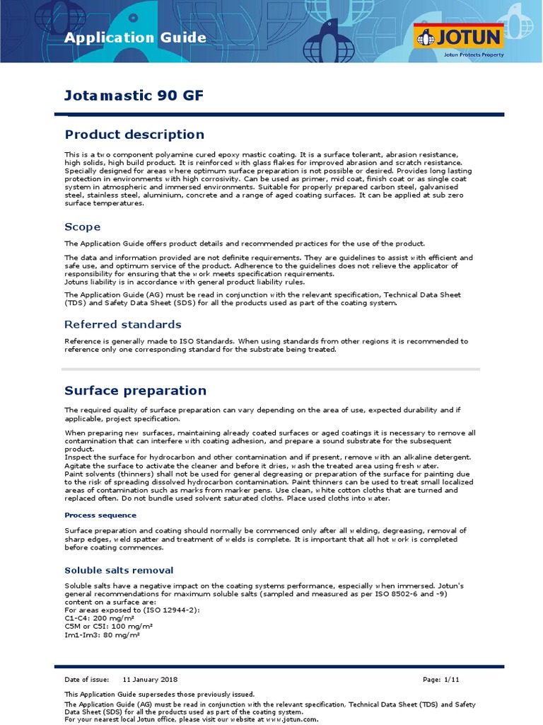 Jotamastic 90 GF: Technical Data Sheet Application Guide | PDF ...