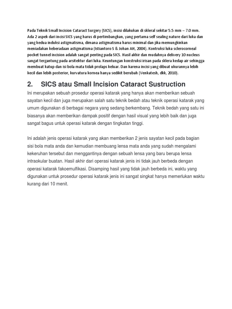 Teknik Operasi SICS | PDF
