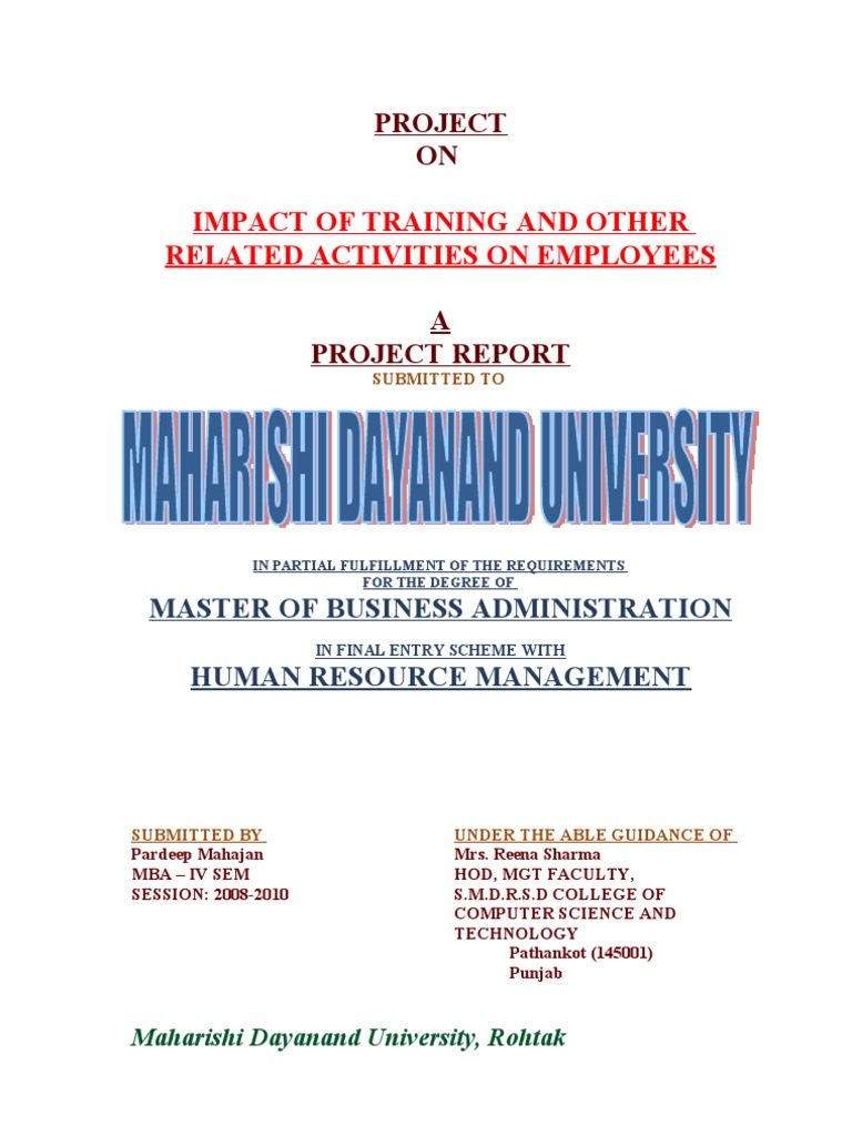 Pardeep Project 2 | PDF | Performance Appraisal | Apprenticeship