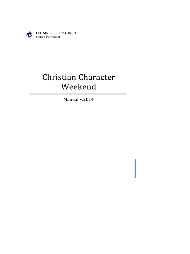 Christian Character Weekend Manual 2014 | PDF | Anger | Humility