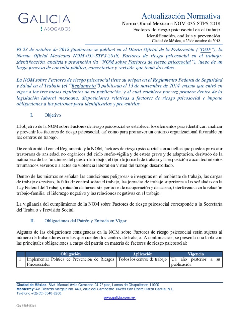 Guía NOM-035: Riesgos Psicosociales | PDF | Derecho laboral | México
