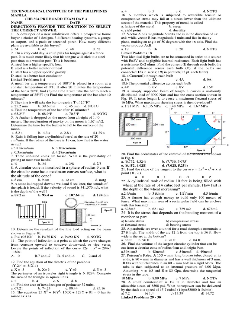 DAY 3 ENGINEERING BOARD EXAM PRACTICE | Stress (Mechanics) | Elasticity ...