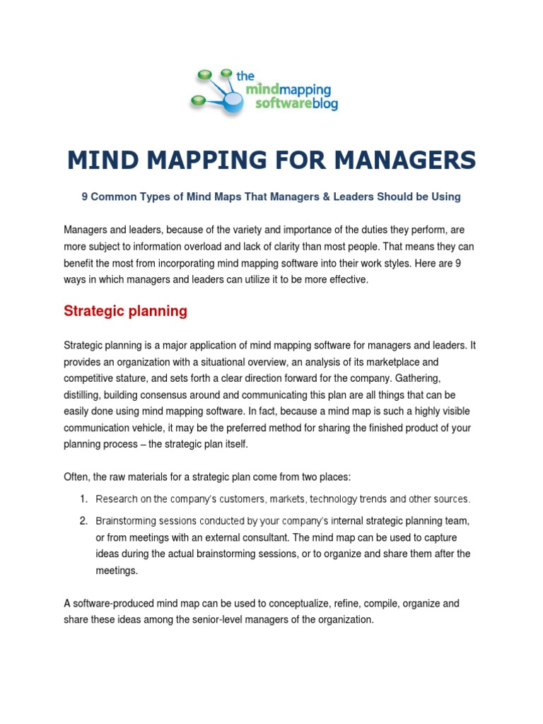 Mind Maps For Managers REP | PDF | Sales | Marketing
