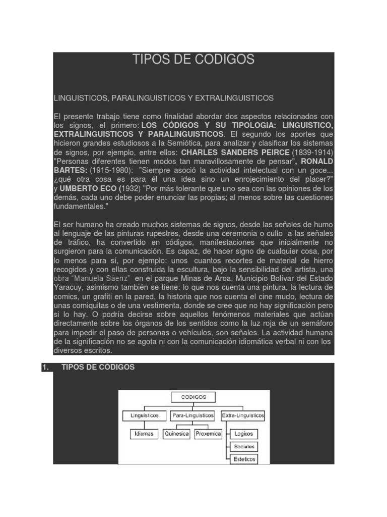 Tipos de Codigos de Comunicacion | PDF | Comunicación | Comunicación no ...