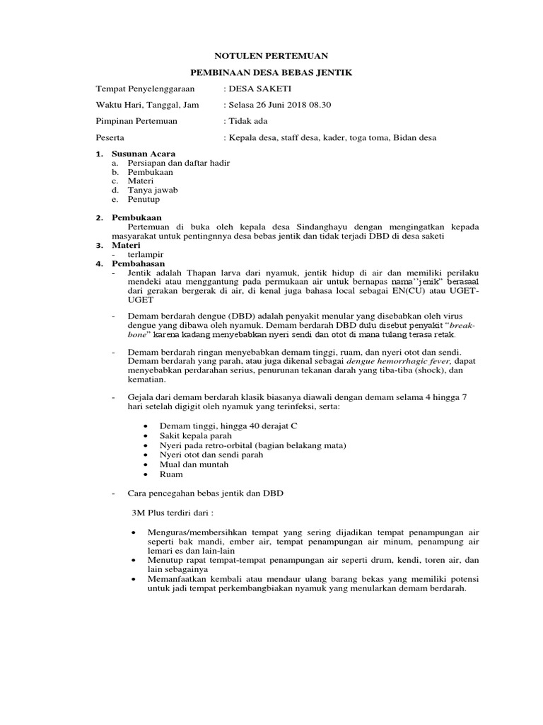 Notulen Rapat Monev | PDF