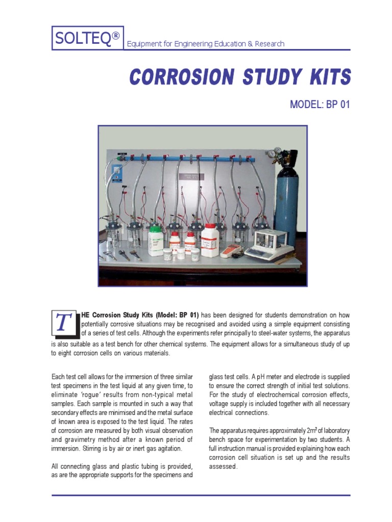 Corrosion Studies Kits BP01 | PDF | Corrosion | Electromagnetism