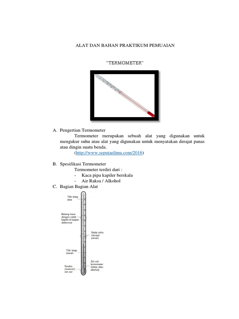 Panduan Praktikum Termometer | PDF