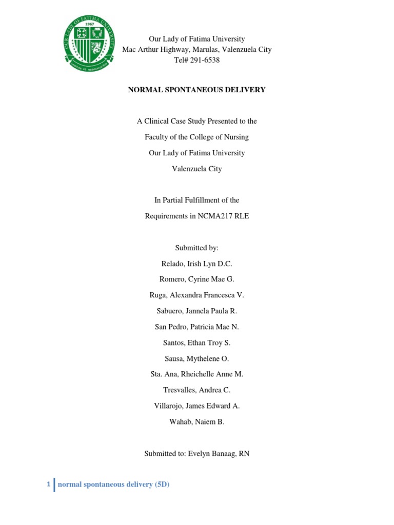 Clinical Case Study: Normal Delivery | PDF | Uterus | Luteinizing Hormone