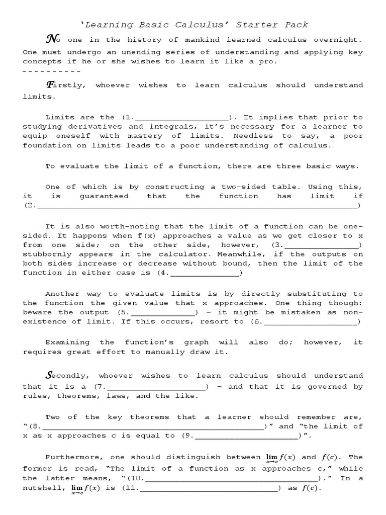 Basic Calc 3rd Ut 2018 - 2019 | PDF | Continuous Function | Calculus