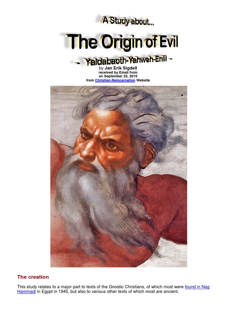 The Origin of Evil | PDF | Satan | Jehovah