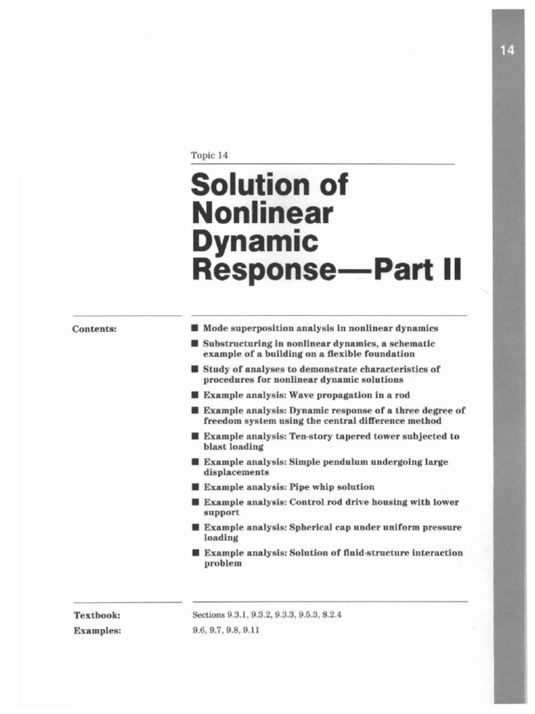 Dynamic Response-Part II: Solution of Nonlinear | PDF | Nonlinear ...