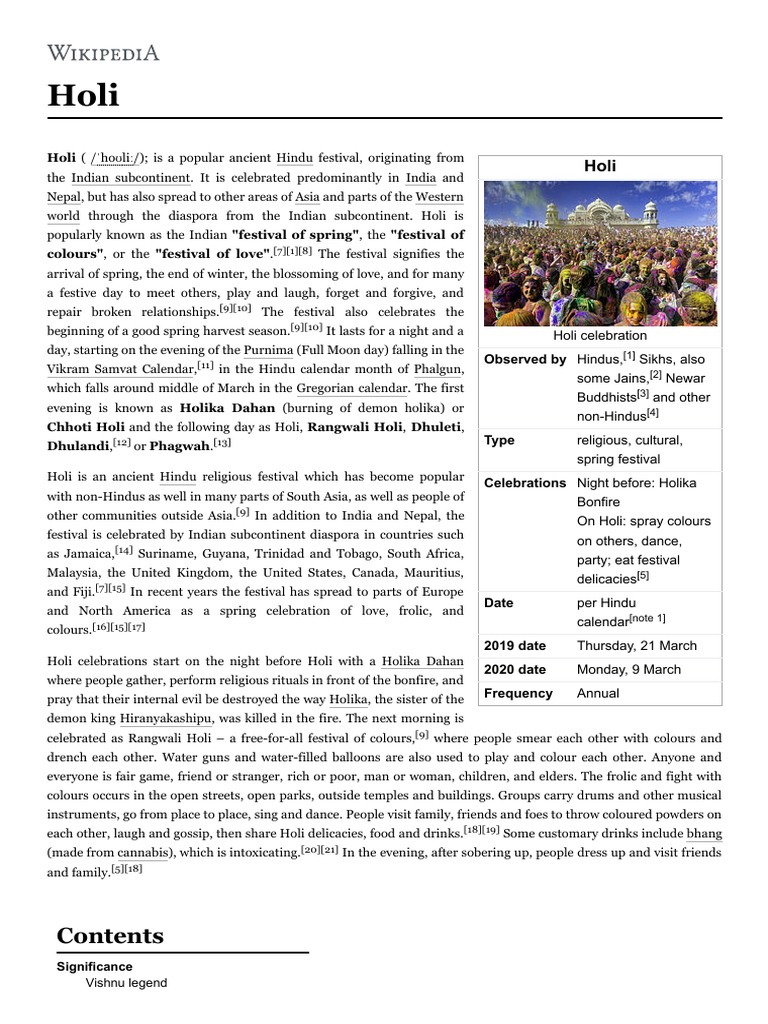 Holi | PDF | Hindu Mythology | Sikhism