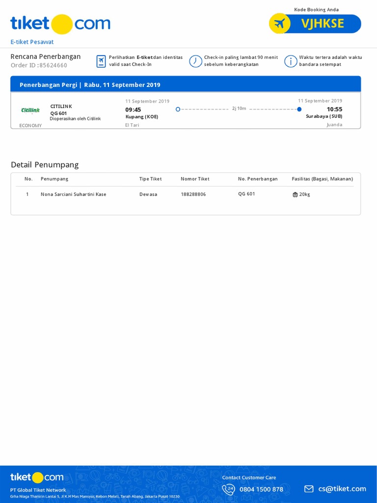 Contoh E-Ticket | PDF