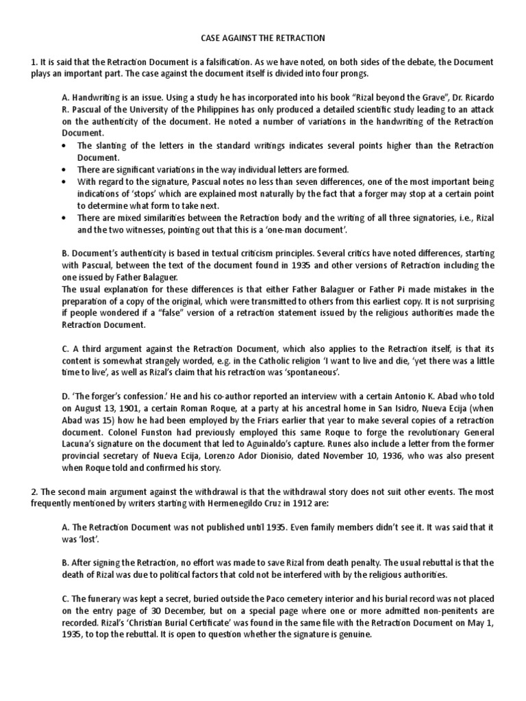 Case Against The Retraction | PDF | Religion And Belief