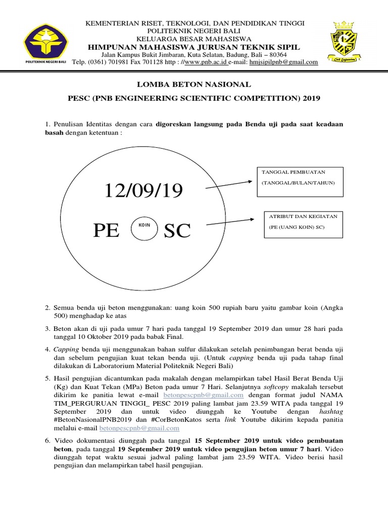 Lomba Beton Nasional PESC 2019 PNB | PDF