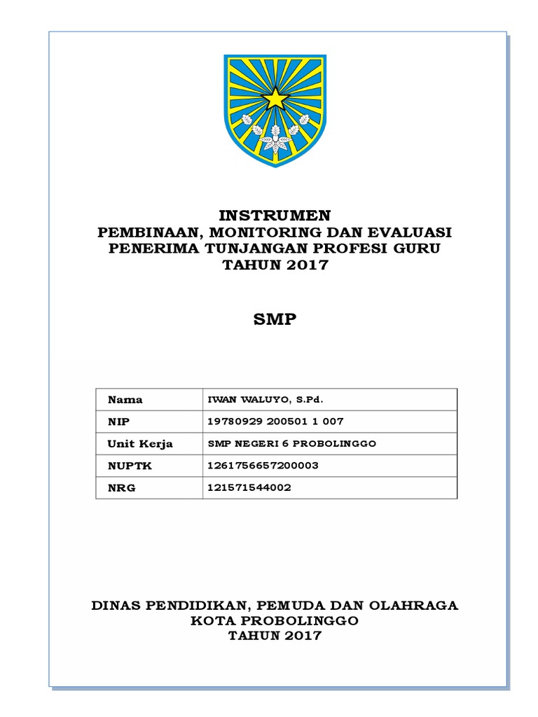 Cover Instrumen Monev TPP Guru | PDF