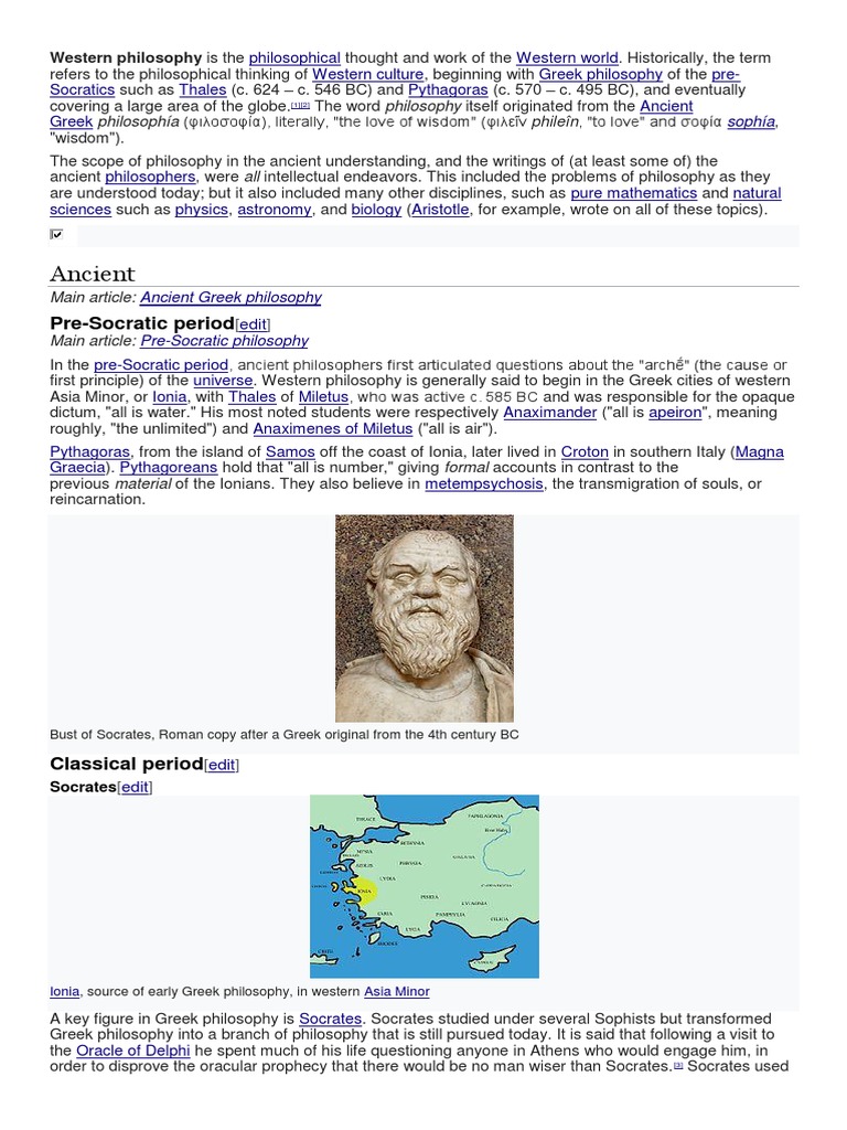 The Development of Western Philosophy from its Origins in Ancient ...