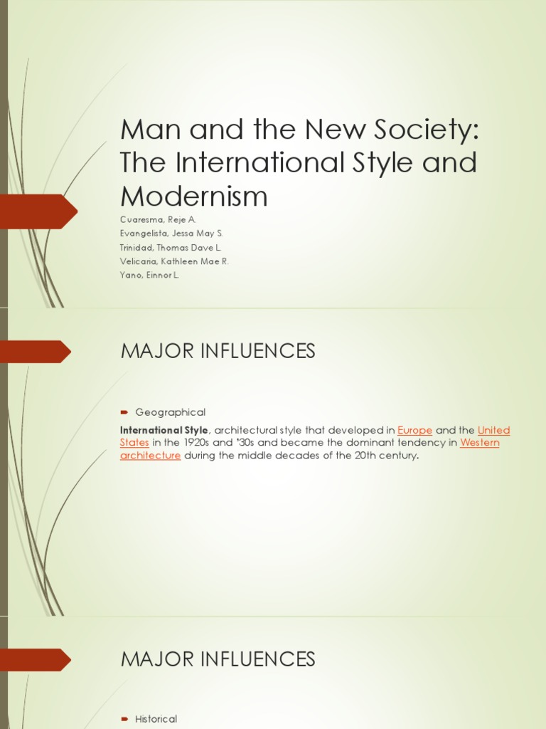 Man and The New Society - The International Style and Modernism | PDF ...
