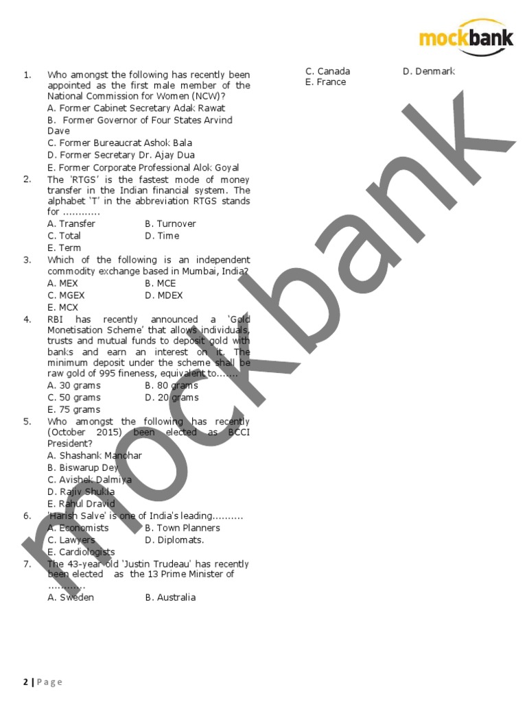 Mock Bank | PDF | Quantitative Easing | Recession