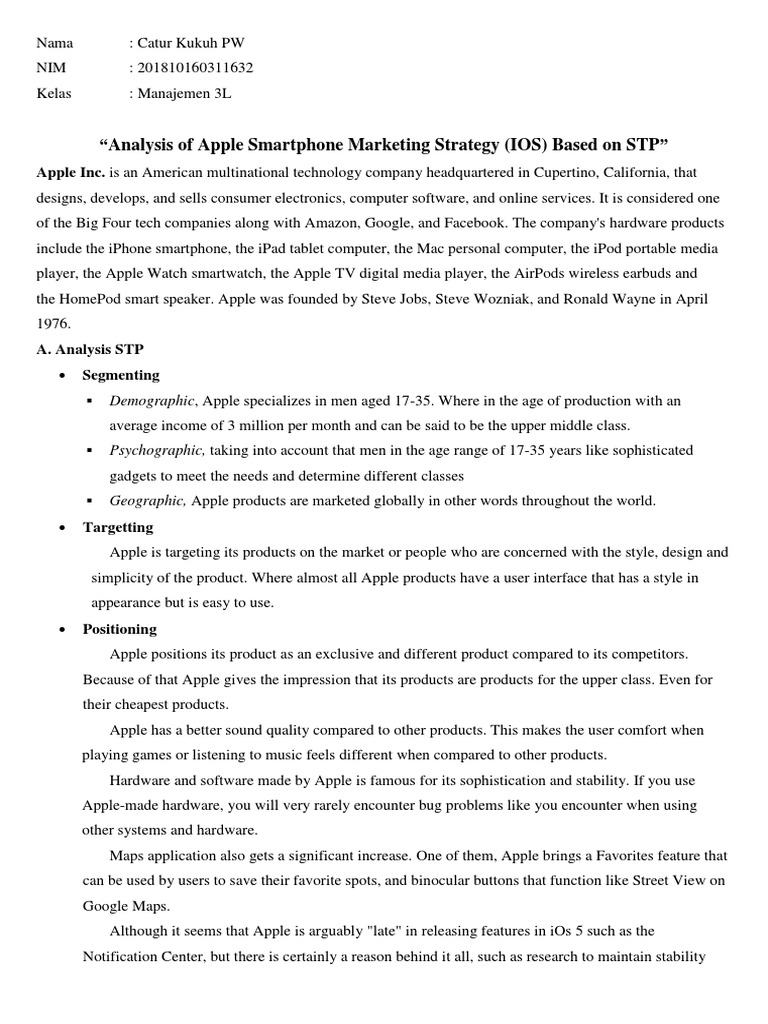 Analysis of The Apple Brand Marketing Strategy Based On STP | PDF ...