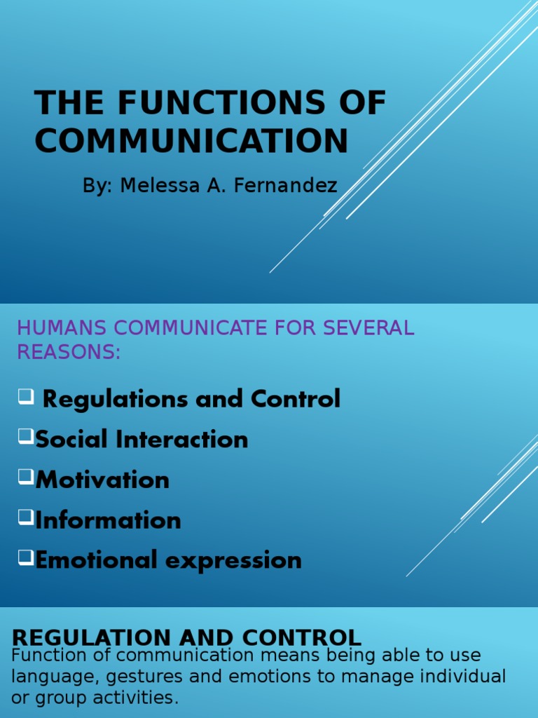 Key Functions of Communication | PDF | Self-Improvement
