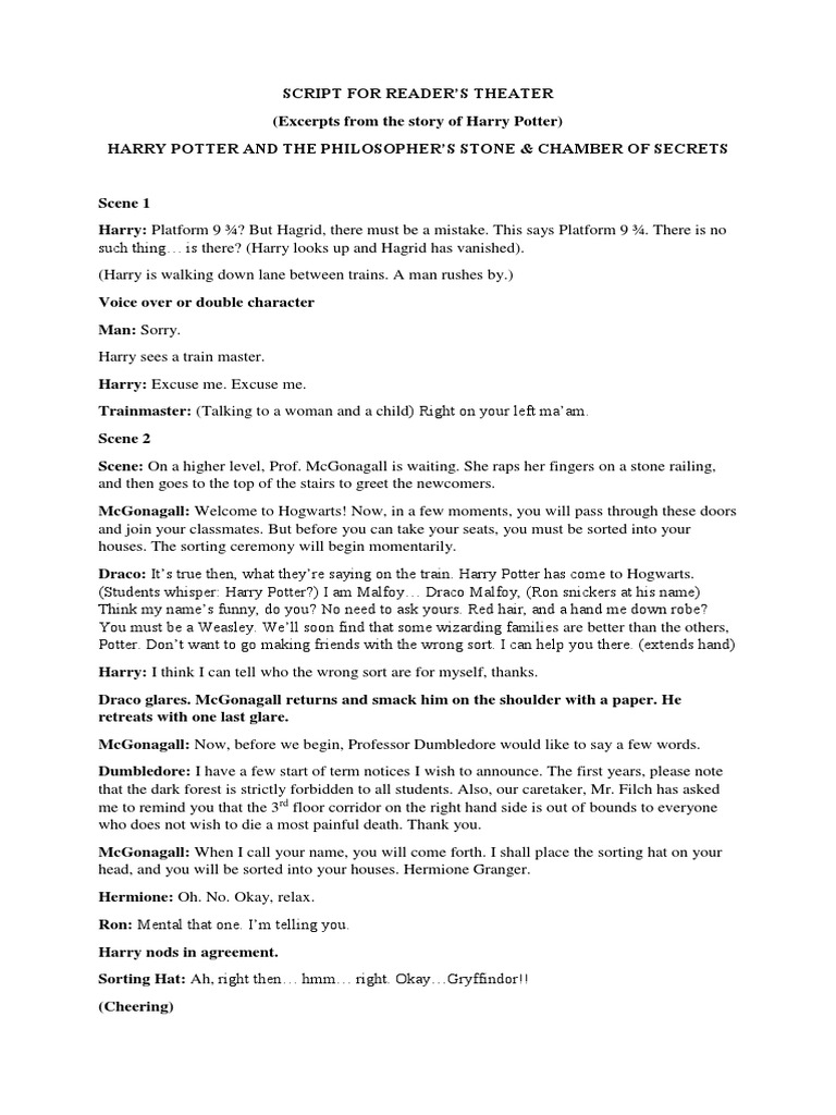 Harry Potter (Script) | PDF | Contemporary Fantasy Novels | Harry Potter Universe