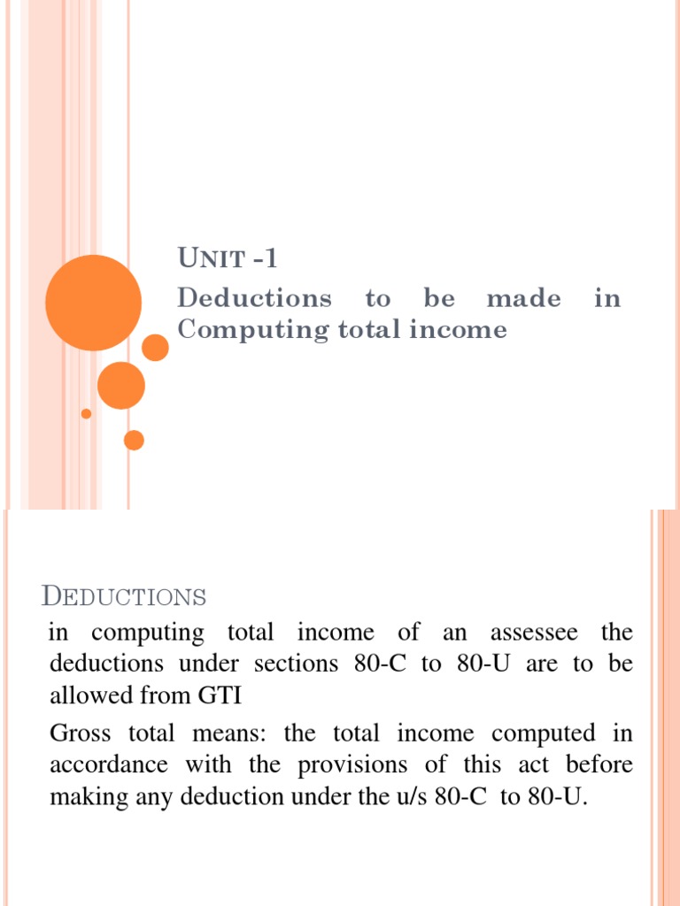 Unit-1 2 Set Off Losses and Deductions | PDF | Tax Deduction | Loans