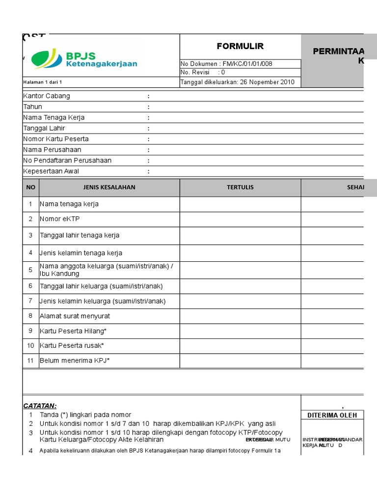 Form Duplikat Koreksi Nama | PDF